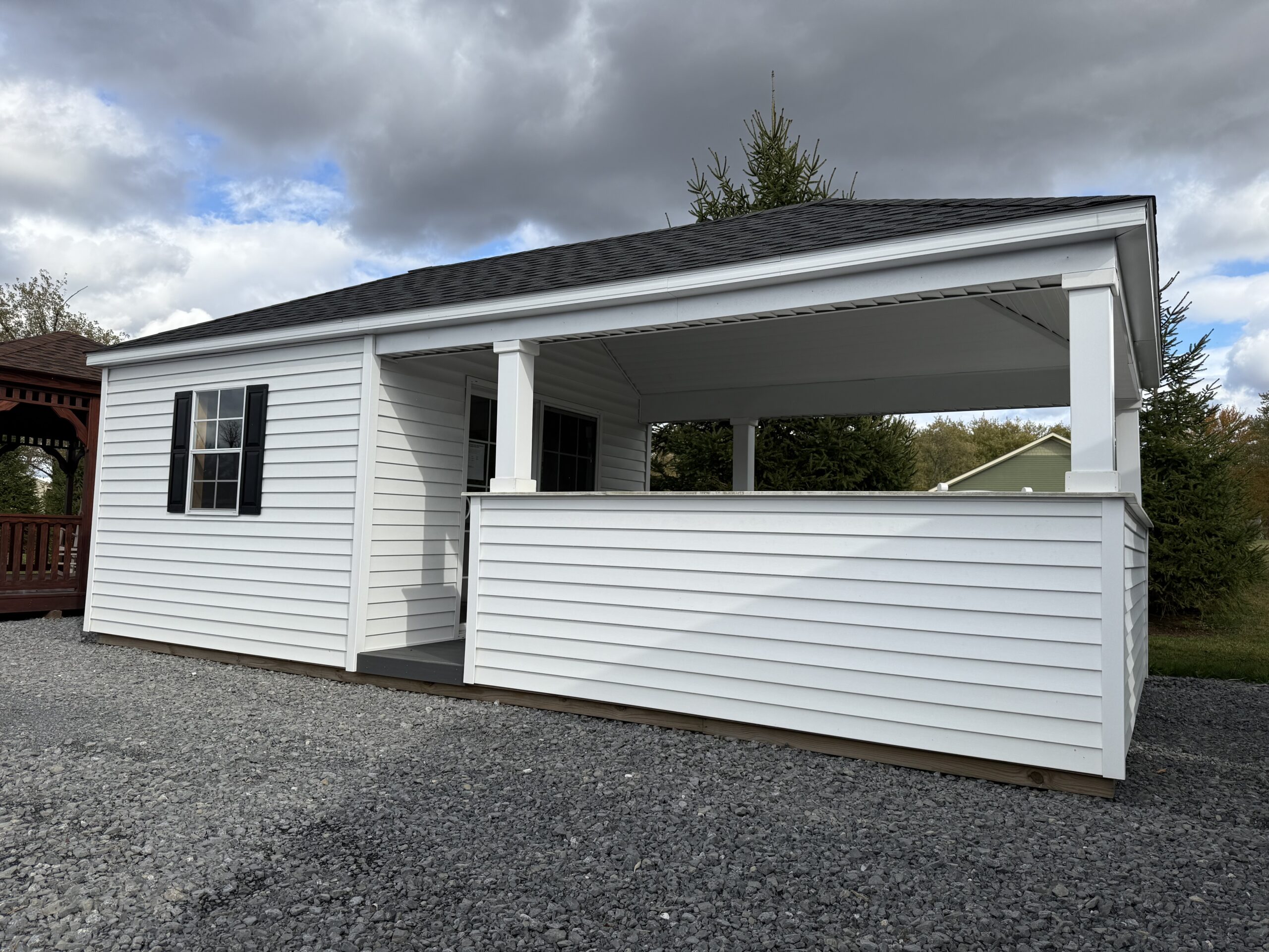 S163 12'x24' Vinyl New England Pool House $4000 OFF!! | Backyard Sheds Co